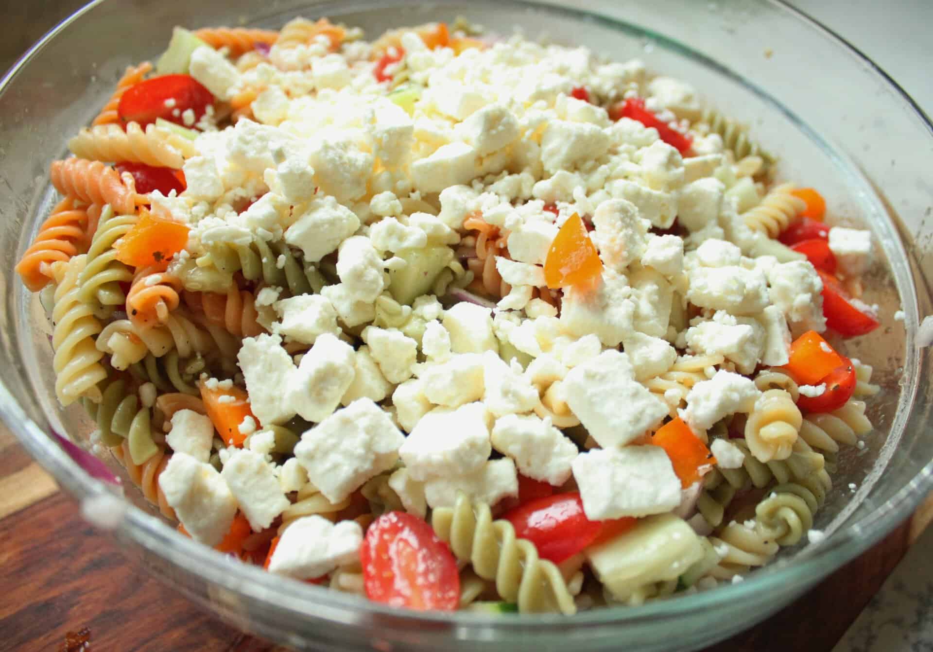 Easy Greek Pasta Salad with Feta Cheese for Your Next Potluck | Heidi's ...