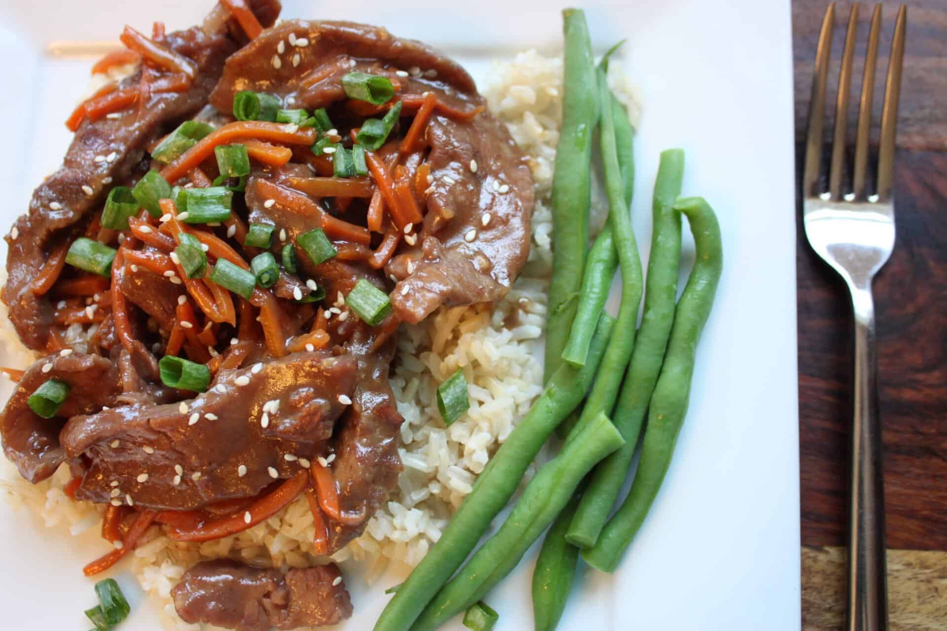 Melt-in-Your-Mouth Easy Crockpot Mongolian Beef Recipe | Heidi's Bakery